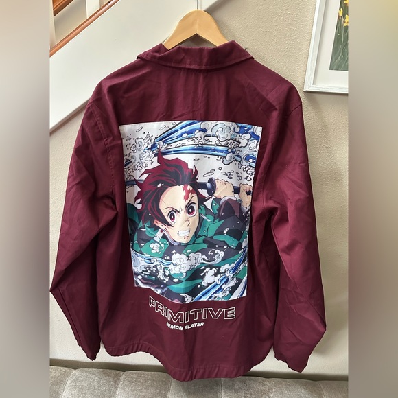 Primitive | Jackets & Coats | Primitive X Demon Slayer Tanjiro Maroon ...